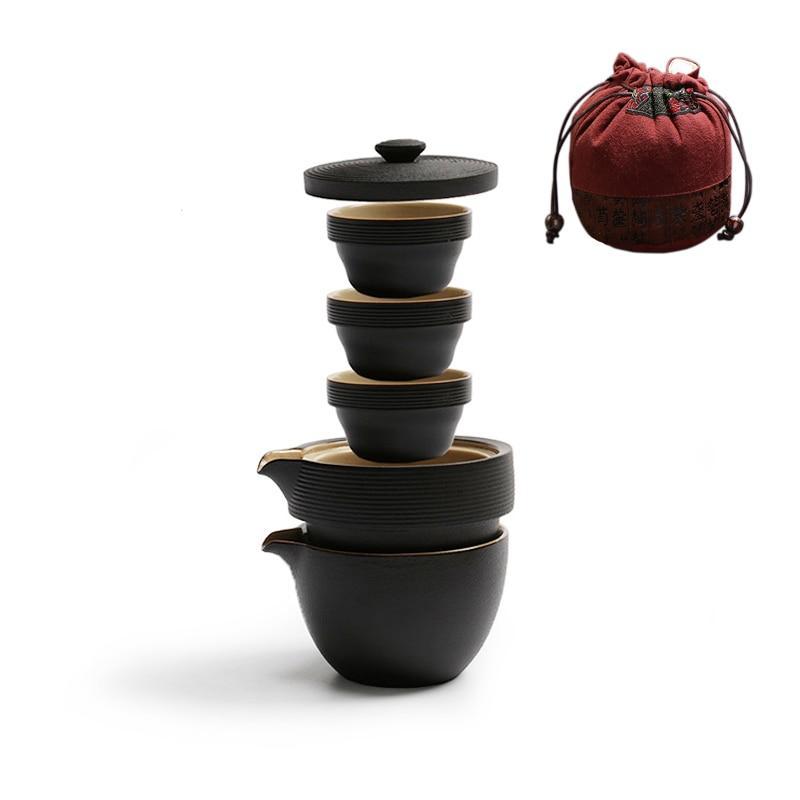 Deluxe Nesting Japanese Ceramic Travel Tea Set for 3 | Gifts For ...